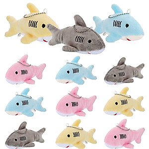 Mini Stuffed Animal Soft Shark Plush Toys Shark bulk Party Favors Shark Party Tiny Ocean Animal Toys for Baby Kids Stuffs, 4.7 Inch（multicolor）