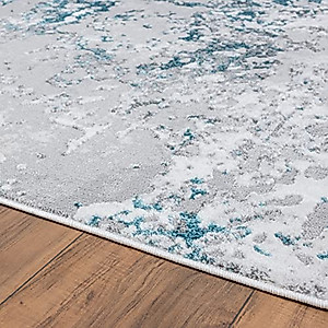 Dara Antik Abstract Pattern Turquoise 2x3 Contemporary Modern Area Rug