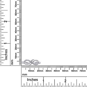 14k White Gold Over Sterling Silver Round Cut Diamond Accent Sideways Bypass Infinity Promise Ring Jewelry For Her Women (I-J Color, I2-I3 Clarity, 0.03 Cttw) Ring Size-7