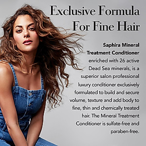 Saphira Mineral Treatment Conditioner for Fine, Thin and Color-Treated Hair, Sulfate-Free, Paraben-Free, Softens and Volumizes Delicate, Damaged or Chemically Treated Hair, 8.5 Ounce