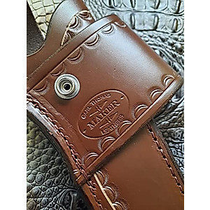 Custom Leather Cross Draw Knife Sheath for Buck 119 SPECIAL Knife, Dyed Brown, Sheath Only
