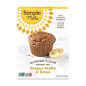 Simple Mills Almond Flour Baking Mix, Banana Muffin & Bread Mix - Gluten Free, Plant Based, Paleo Friendly, 9 Ounce (Pack of 1)