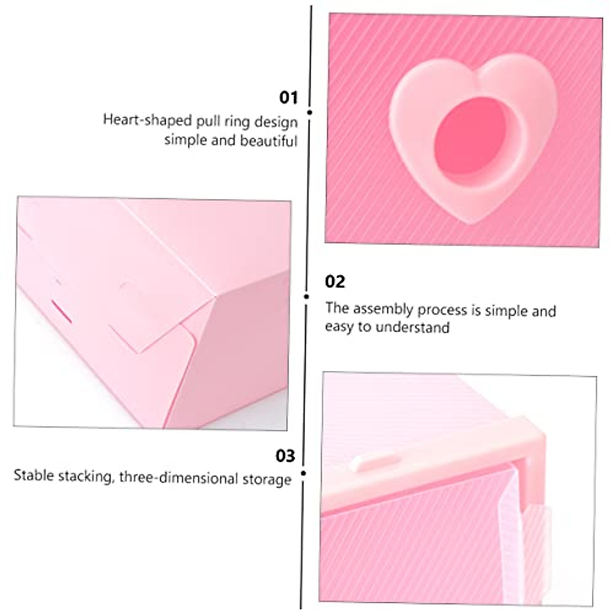 INOOMP 3pcs Box Shoe Storage Box Shoe Box Sneakers Storage Case Underwear Organizer Socks Container Toys Container Loafers Drawer Storage Cabinet Household Locker Men and Women