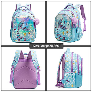 MOHCO Kids Backpack 17inch with Lunch Bag and Pencil Case Lightweight School Backpack for Teens, Girls, Boys, Elementary and Middle school