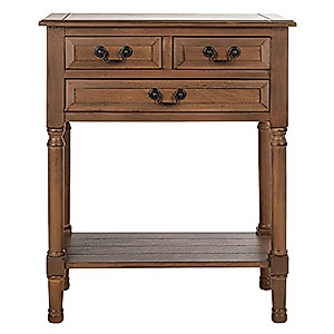 SAFAVIEH Home Collection Primrose Brown 3-Drawer Console Table