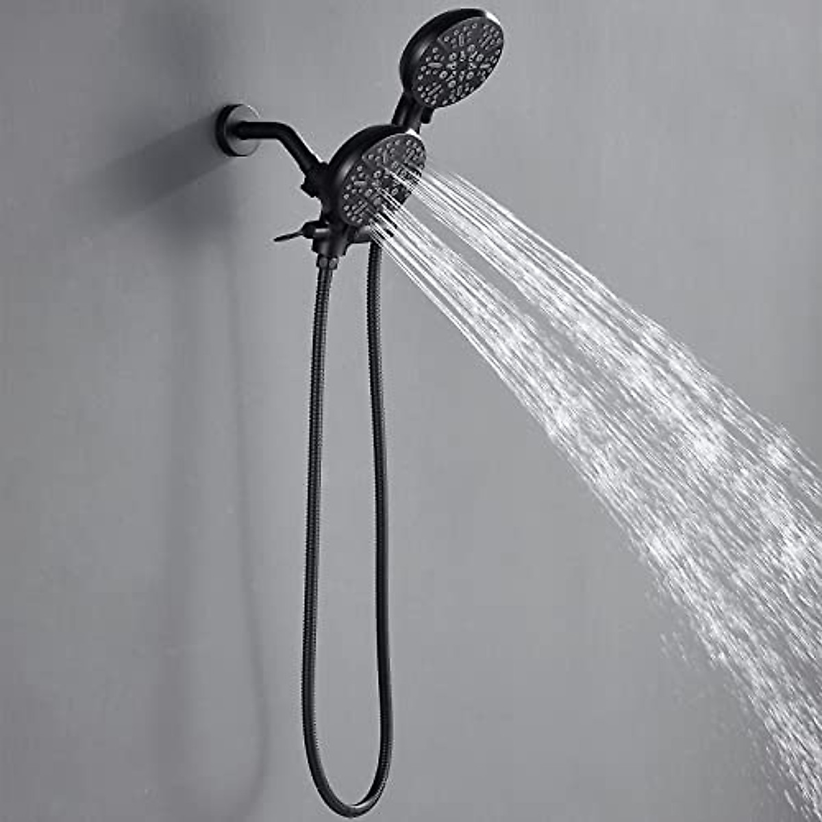 BONADE Black Shower Head, Black Handheld Shower with Shower Head the Perfect Combination Possession 7x7=49 Combinations of Functions to Take you to Enjoy a Luxurious Bath, Matte Black