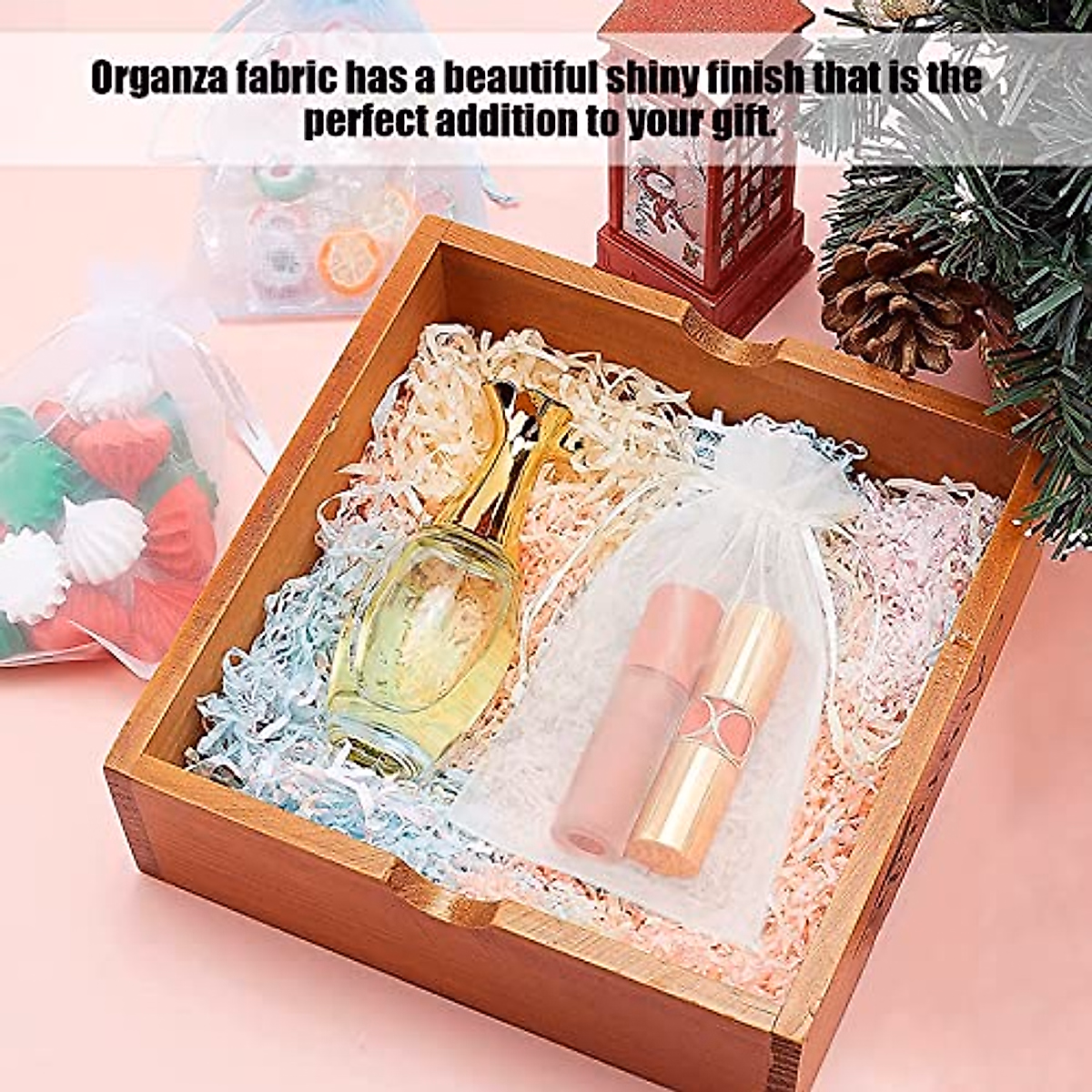 KongJies Organza Bags, 50 Pack Sheer Organza Bags 4x6, Jewelry Bags Drawstring, Mesh Gift Bags for Jewelry, Soaps, Party Favor Gifts