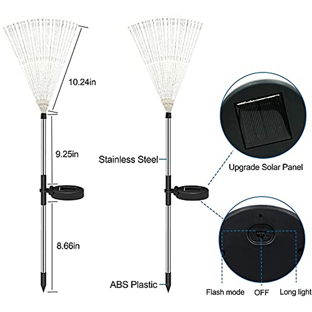 Solar Garden Lights, 4 Pack Solar Firework Lights Waterproof 105 LED Solar Garden Decorative Lights with 2 Lighting Modes DIY Landscape Lights for Garden Pathway Lawn Patio Decor (Warm White)