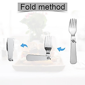 2pcs Replacement Fork for Thermos, Stainless Steel Foldable Folding Portable Serving Forks Compatible with Thermos Funtainer 10oz Food Jar for Outdoors Picnic Travel Tableware