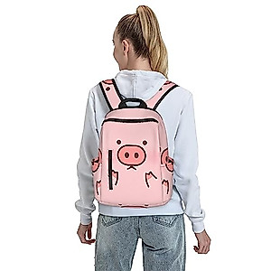DEHIWI Cute Pig Casual Backpack Bag Lightweight Laptop Bag Travel Laptop Backpack For Women Men