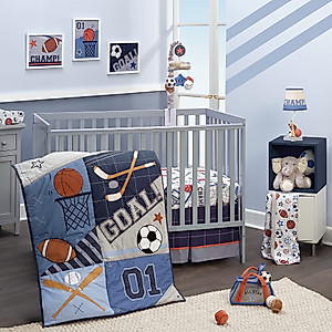 Lambs & Ivy Baby Sports Musical Baby Crib Mobile Soother Toy - Gray