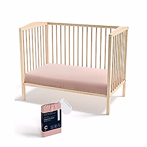 Olive + Crate Crib Sheets Luxury Eucalyptus Tencel | Naturally Organic Pure Ultra Soft and Breathable | Boys and Girls | Baby and Toddler | Deep Pockets | Rose Blush