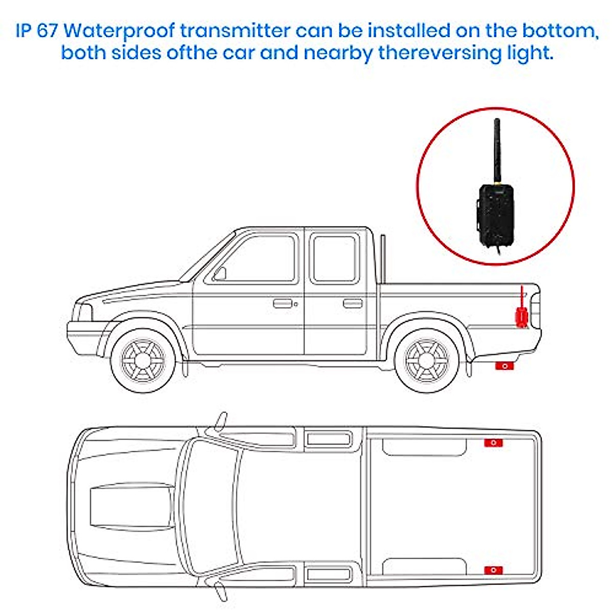 AUTO-VOX M1W Wireless Backup Camera with Stable Signal, Car Back Up Camera Systems with Super Night Vision (6 LEDs) HD Monitor Reverse Camera for Truck, Trailer, RV, Camper