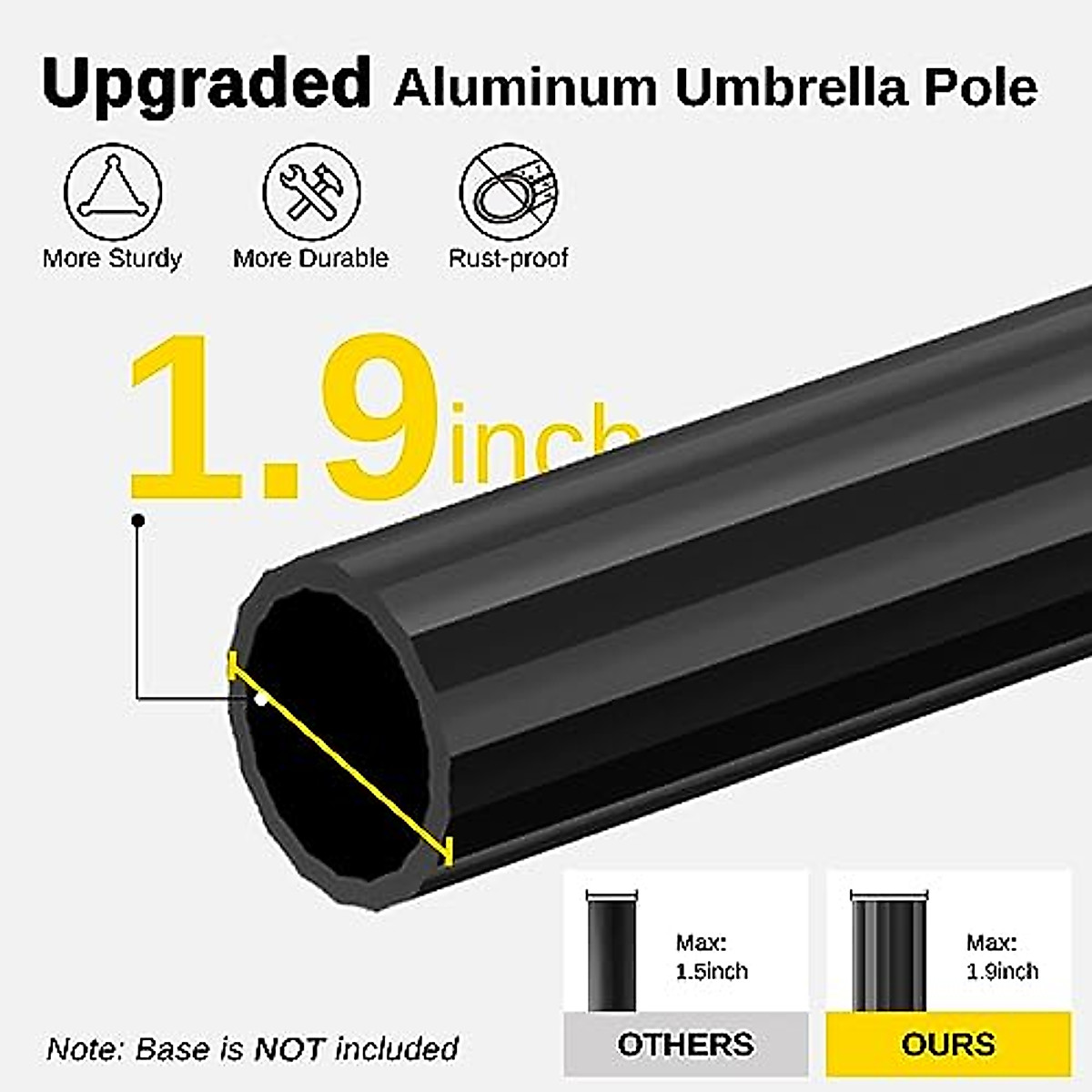 EAST OAK Patio Umbrella, 9 ft Outdoor Table Umbrella with 40 LED Solar Lights and 8 Ribs, 1.9inch Aluminum Pole, UPF 50+ Fade Resistant and Push Button Tilt for Deck and Poolside, Tan