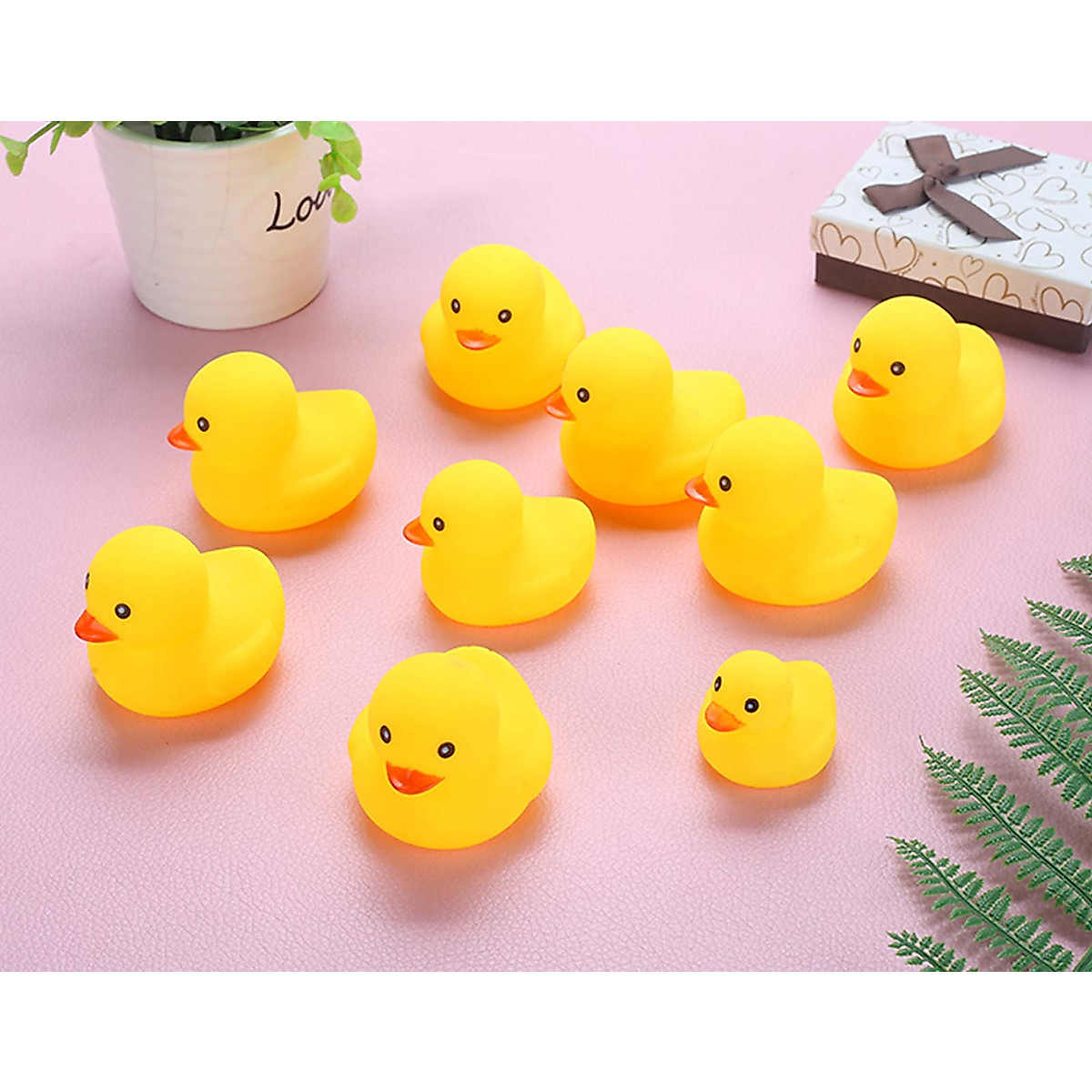 Bath Duck Toys 10PCS Mini Rubber Ducks Squeak and Float Ducks Baby Shower Toy for Toddlers Boys Girls (2.2’’)