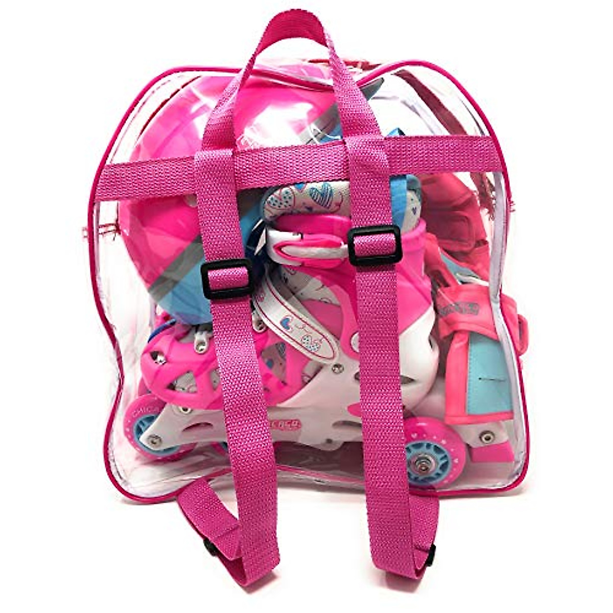 CHICAGO Skates Girls Inline Training Skate Combo Set - Pink/Purple - Small Sizes 10-13