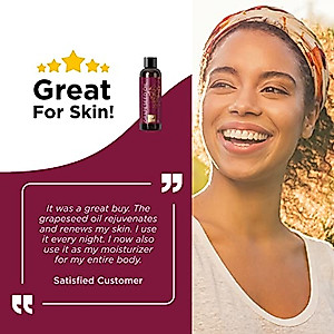 Pure Grapeseed Oil for Skin and Hair - Grapeseed Carrier Oil for Essential Oils Mixing and Grapeseed Extract Liquid for DIY Skin Care - Pure Grape Seed Oil for Nail Care Hair Oils and Facial Oil