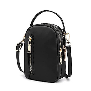 Bobrand Cell Phone Purse Crossbody Bag for iPhone 12 Mini, Samsung Galaxy A52 A32 A31 A11 A51 A01, LG Phoenix 5, BLU G9 Pro (Black)