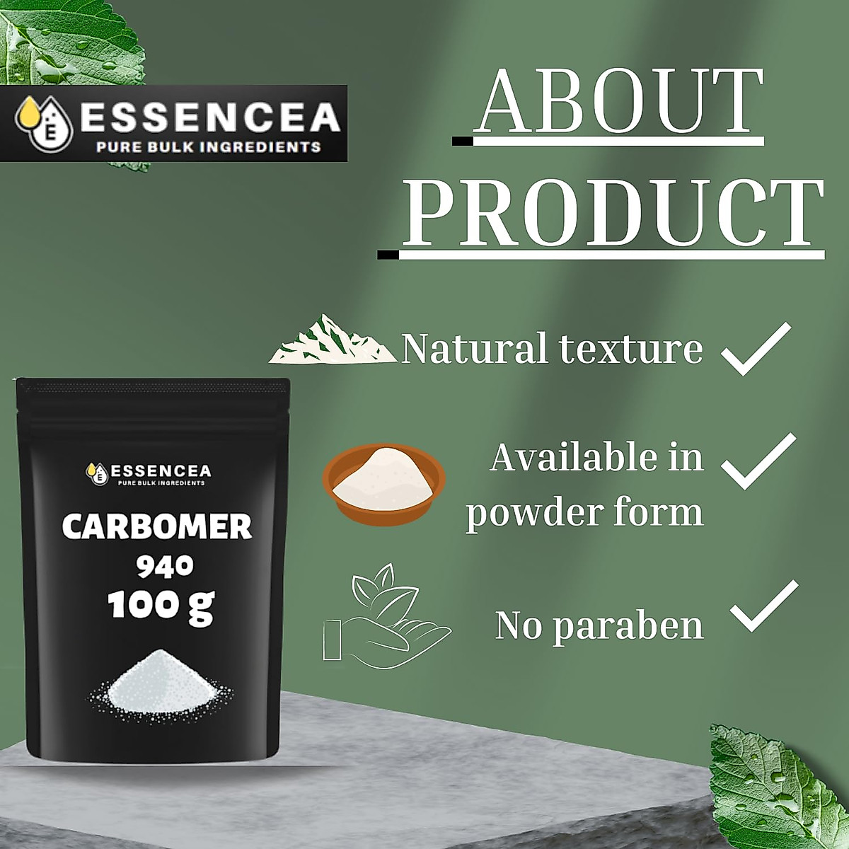 Carbomer 940 100gm by Essencea Pure Bulk Ingredients | High Viscosity | Pure CARBOMER 940 (3.53 Ounces)