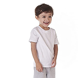 Gerber Baby Toddler 5-Pack Solid Short Sleeve T-Shirts Jersey 160 GSM, White, 3T