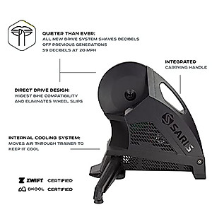 Saris H3 with Zwift Membership Direct Drive Smart Bike Trainer , Black