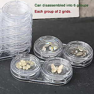 Nail Tip Box False Empty Nail Tips Organizer Storage Box with 12 Number Spaces Storage Case Container Nail Box Plastic Grid Box for Fingernail Crystal, Jewelry, Nail Accessories (Clear)