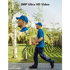 GNCC WiFi Security Camera Outdoor 2K 360° Home Security Camera Surveillance Camera Wired with Auto Tracking, Color Night Vision, SD & Cloud Storage, 2-Way Talk, Waterproof (2.4Ghz, K1Pro)