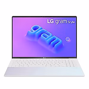 LG gram Style 16” OLED Laptop, Intel 13th Gen Core i7 Evo Platform, Windows 11 Home, 16GB RAM, 1TB SSD, Dynamic White
