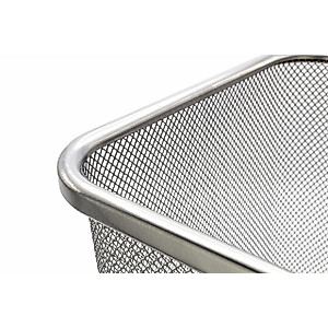 Brookstone BKH1461, [3 Pack] Metallic Mesh Wastebasket for Office & Home, Open Top, Under Desk Trash Can, Lightweight & Sturdy Recycling Bin, Standard, Silver