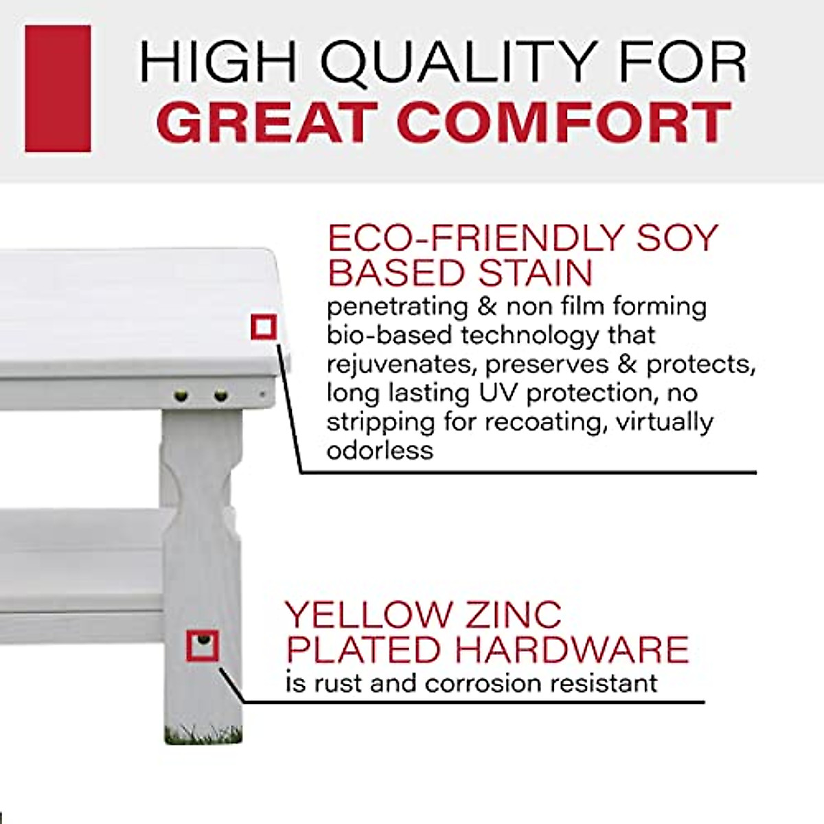 CAF Amish Heavy Duty Pressure Treated End Table (Semi-Solid White Stain)