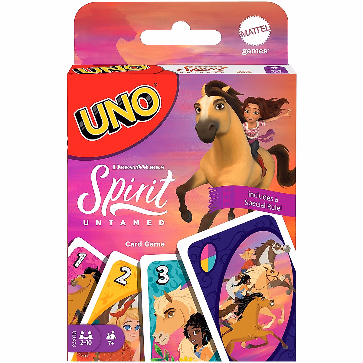 Mattel Games UNO DreamWorks Spirit Untamed Matching Card Game Featuring 112 Cards with Movie-Themed Graphics, Game Night, Kids Toy Ages 7 Years & Older