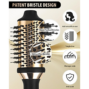 BEITMISS Hair Dryer Brush, Blow Dryer Brush Oval Barrel for Quick and Salon-Quality Results, Detachable Hot Air Brush with Ionic Technology Volumizer and Styler for Frizz Control and Shine