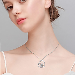 CVRAVO Axolotl Necklace 925 Sterling Silver Axolotl Heart Pendant Necklace Axolotl Jewelry for Women