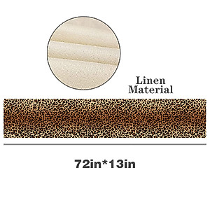 YOVOYOA Leopard Print Table Runner 72 Inches Long, Animal Style Table Runner Dresser Scarves, Wildlife Safari Burlap Dining Room Table Decor for Kitchen Farmhouse Indoor Outdoor Home Party