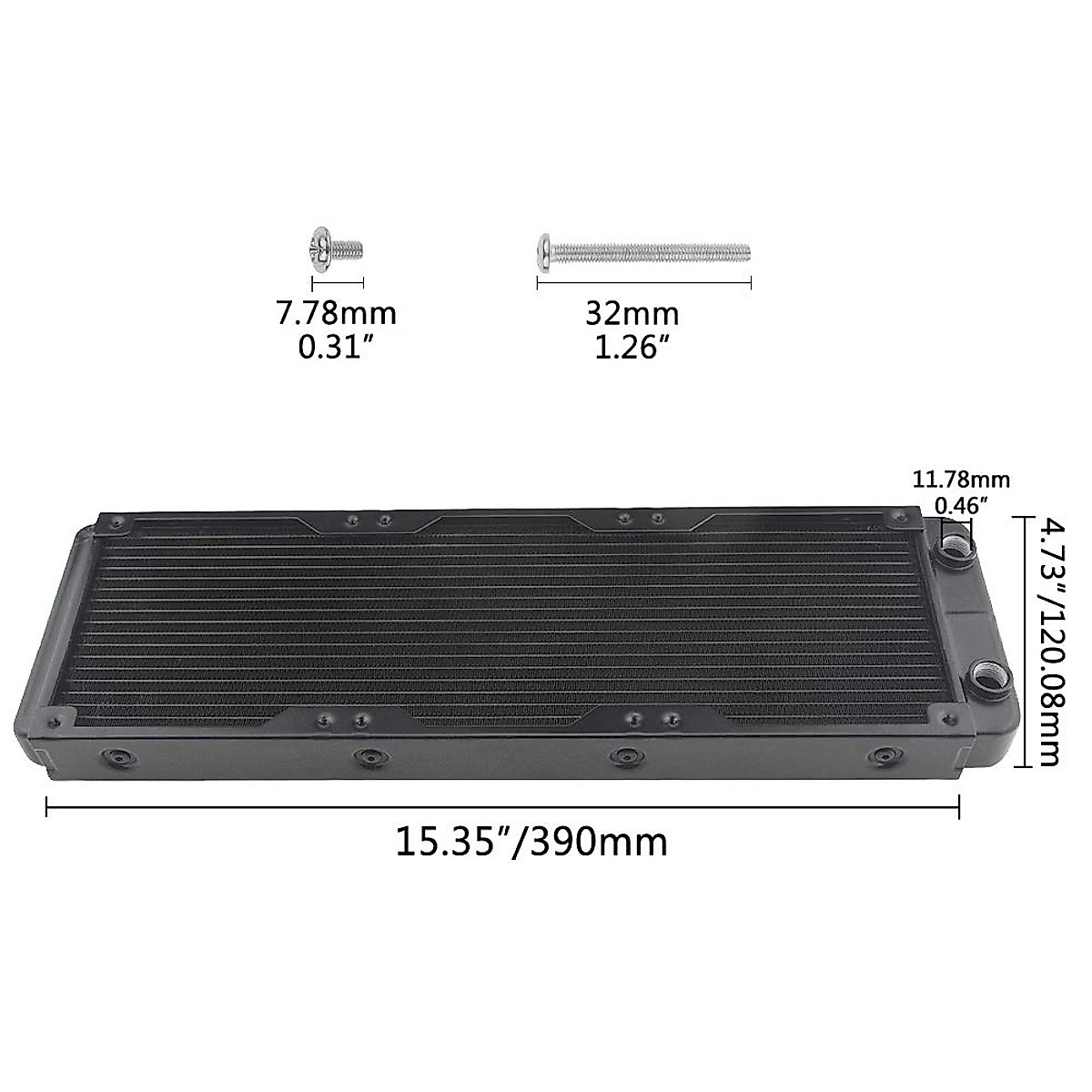 BXQINLENX 18 Pipe Aluminum Heat Exchanger Radiator for PC CPU CO2 Laser Water Cool System Computer 360mm(B)