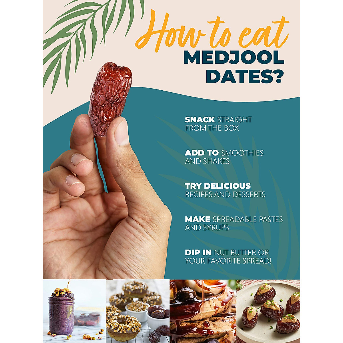 Natural Delights Organic Medjool Dates – Large & Plump USDA Certified , Non-GMO Verified, Good Source of Fiber, Naturally Sweet Fruit Snack, Perfect for On-the-Go - Whole Medjool Dates Organic, 1 lb oz Container