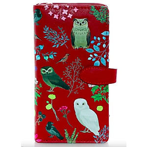 Shag Wear Wild Bird Owl Large Women's Wallet Red 7"