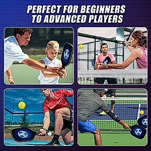 Pickleball Paddles Set of 2, USAPA Approved Carbon Fiber Pickleball Paddle with Enhanced Honeycomb Core and Anti-Slip Cushioned Grip, Fritton Pickleball Set for Beginners to Advanced Players