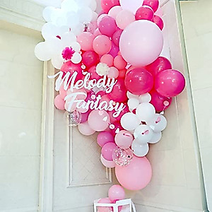 Freechase 100pcs Hot Pink Latex Balloons - 5+10+12+18 inch Pink Balloon Arch Kit Balloon Garland for Birthday Decoration, Baby shower, Graduation Party, Valentines Day, Gender Reveal