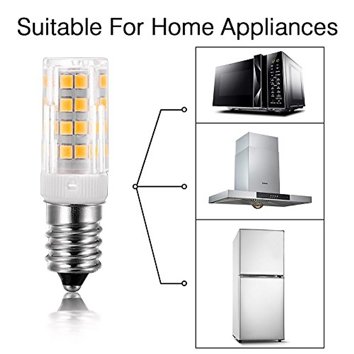 Vlio E14 5W LED Light Bulb 10 Pack, Cool White 6000K, 40W Incandescent Bulb Equivalent, 400LM 52 LED 2835-SMD Light, Not Dimmable, AC110V