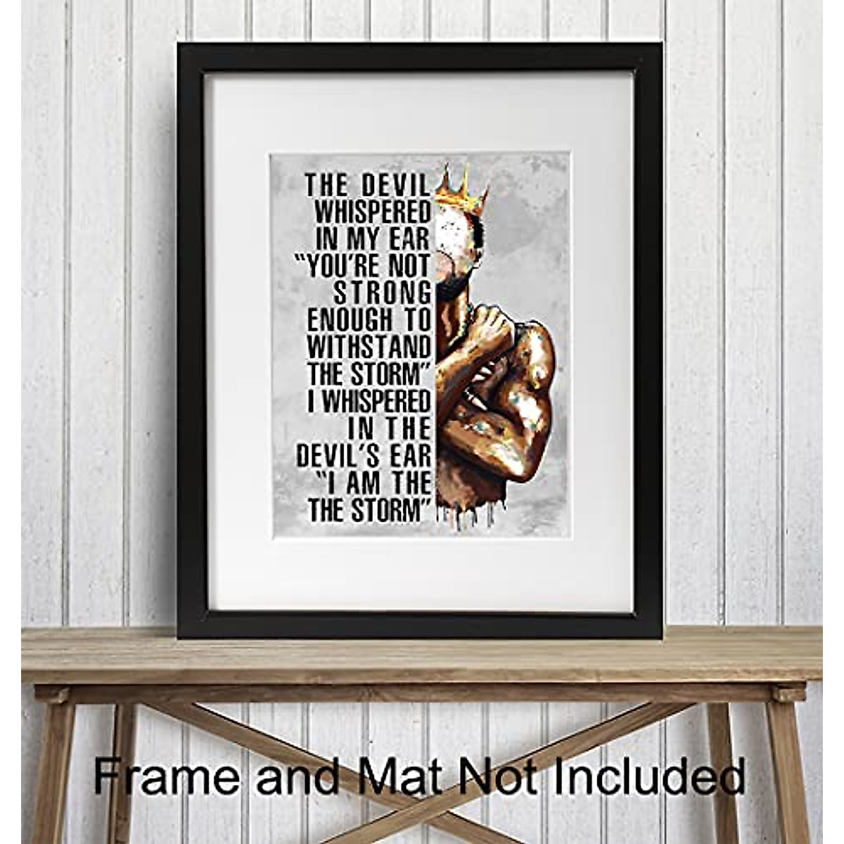 African American Art & Decor - Black Art for Men - Motivational Posters - Positive Quotes Wall Decor - Inspirational Quotes - Encouragement Gifts - Man Cave Decor - Office Wall Decor - Afro Wall Art