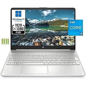 HP 15 15.6'' Full HD Business Laptop Computer [Windows 11 Pro] Intel 4-core i5-1135G7 (Beats i7-1065G7) 16GB RAM 512GB PCIe SSD Iris Xe Graphic Numeric Keypad Wi-Fi 6 BT 4.2 Webcam w/Battery Silver
