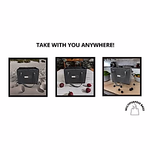 ESMELDY - PRO Reusable Grocery Bags - Reusable Shopping bags for groceries (Kit of 3) grocery tote Bags with Long Handles, Reinforced Bottom and separator, Foldable shopping bag