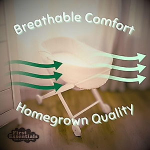 First Essentials Bassinet Cradle Mattress Pad (Rectangle, 17X35) for Newborn Comfort Breathable Easy Clean Hypoallergenic Waterproof Made in USA