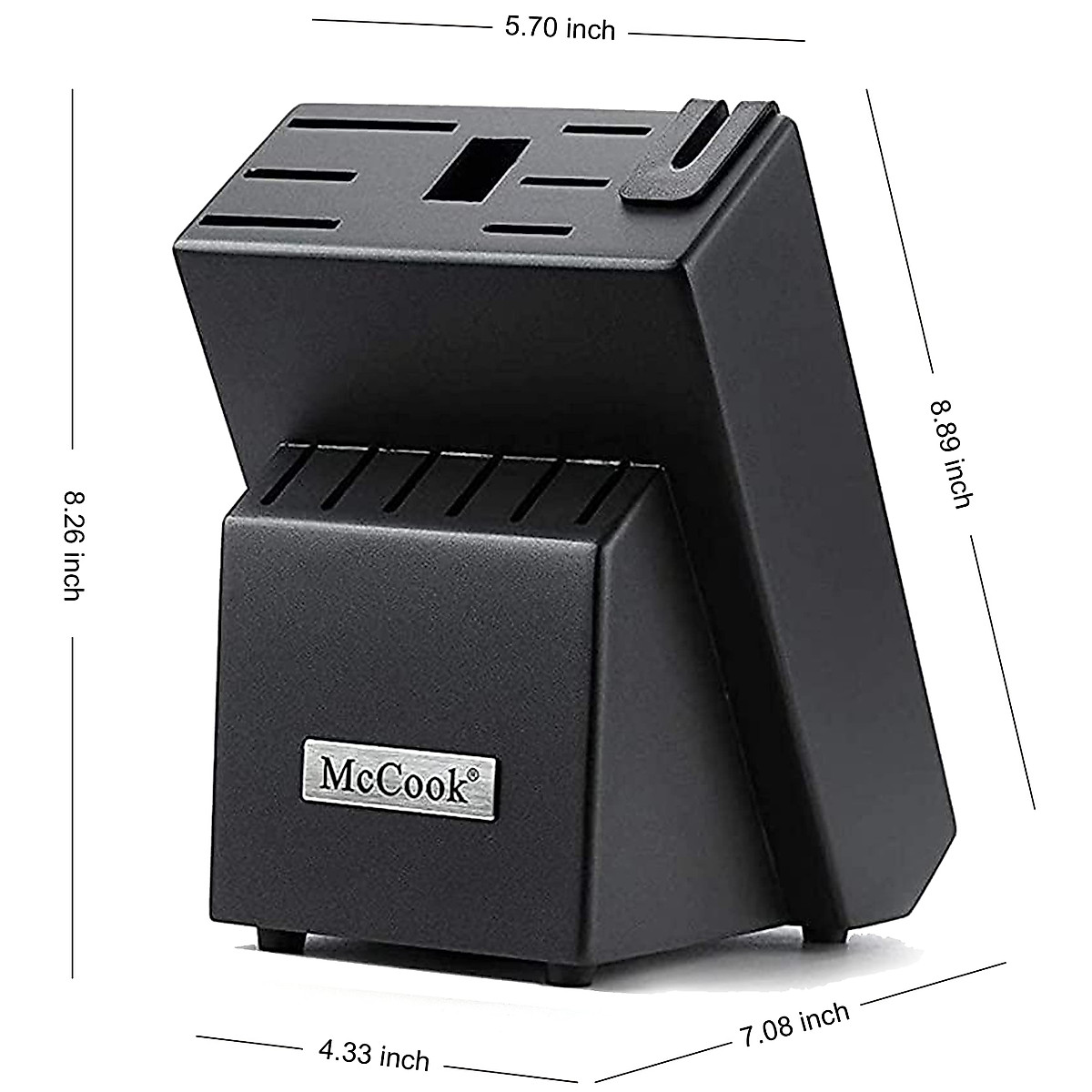 McCook MC59B Steak Knives Set of 6 + McCook Knife MC21Block