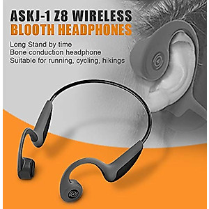 Bone Conduction Headphones Bluetooth 5.0 Open Ear Wireless Titanium HiFi Stereo with Mic Sweatproof Sports Headphones for Running Driving Cycling (Black)