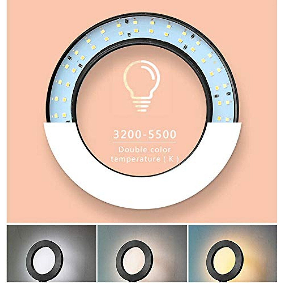 Phone Ring Light, 8'' Ring Light with 2 Suspension Arm Stand Compatible with iPhone 15 14 13 12 11 XR X XS Cell Phone for Baking,Craft,Calligraphy,Drawing,Online Lesson,Video Recording