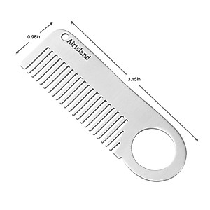 Airisland Stainless Steel Keychain Comb Small Pocket Comb Mini Anti-static Beard Mustache Comb 3.15 inches