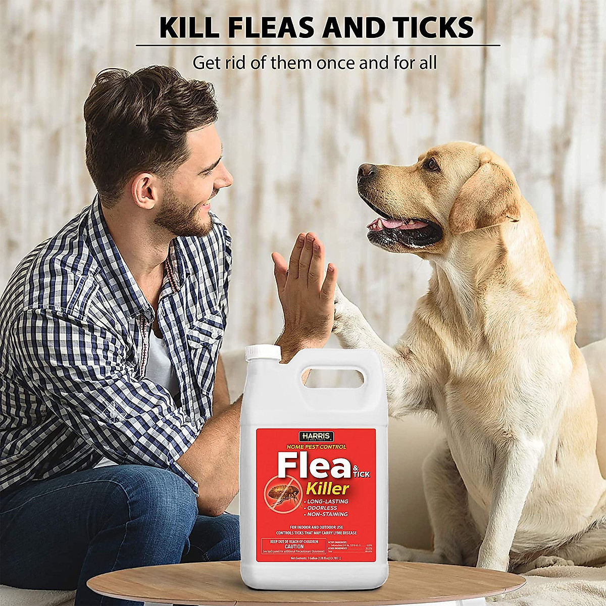 Harris Flea and Tick Killer, Liquid Spray with Odorless and Non-Staining Extended Residual Kill Formula (Gallon)