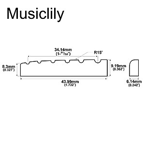 Musiclily Pro 43.99mm Slotted Guitar Bone Nut for 6 String Epiphone Les Paul Pre-2014 Electric/Acoustic Guitar, Ivory (Set of 2)